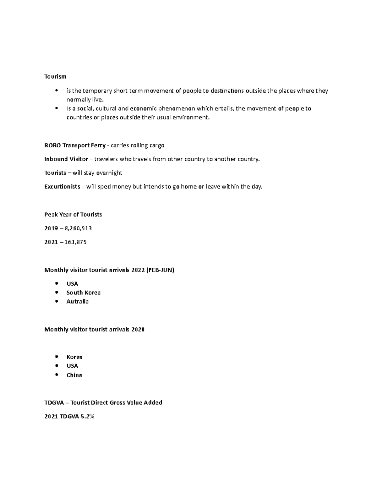 PCTG Reviewer - reviwer for finals PCTG. - Tourism is the temporary ...