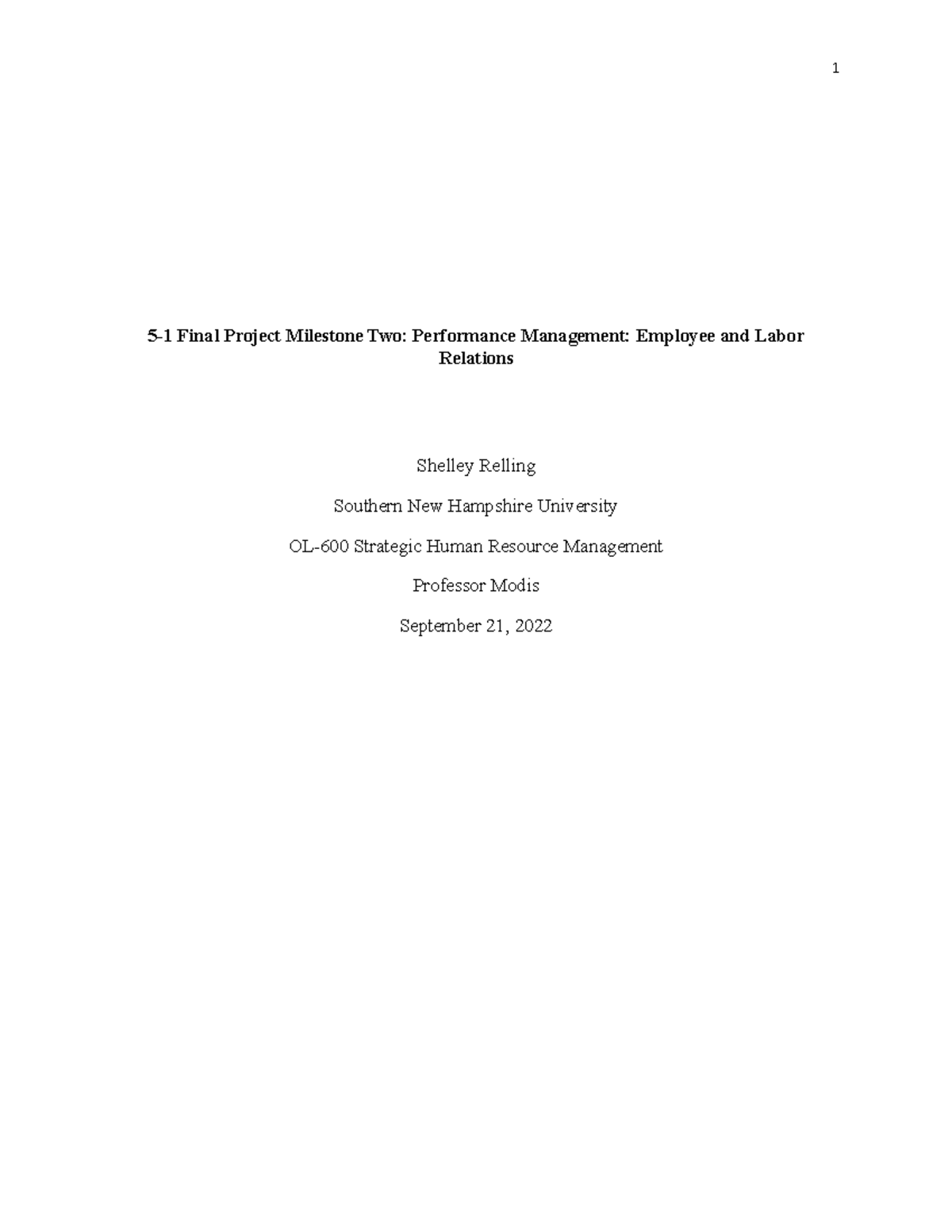 5-1 Milestone two - 5-1 Final Project Milestone Two: Performance ...