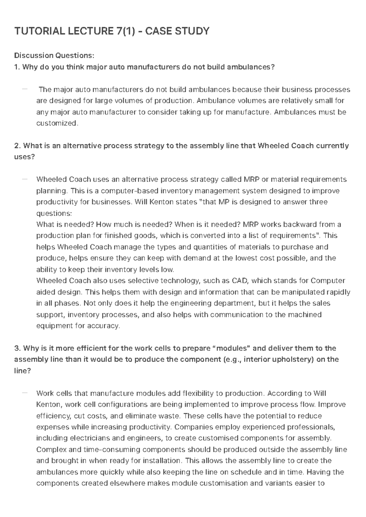 Tutorial Lecture 7(1) - CASE Study - – – – TUTORIAL LECTURE 7(1) - CASE STUDY Discussion ...