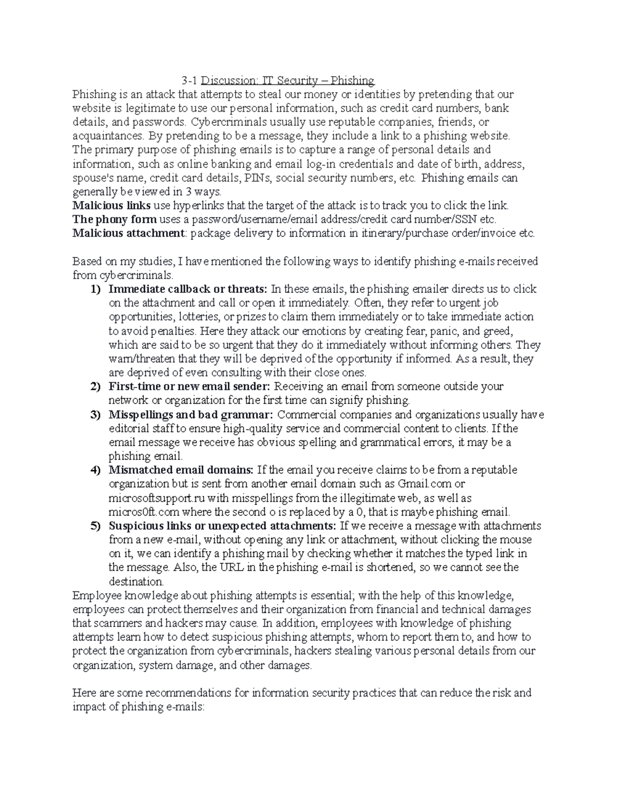 3-1 IT Security - Phishing - 3-1 Discussion: IT Security – Phishing ...