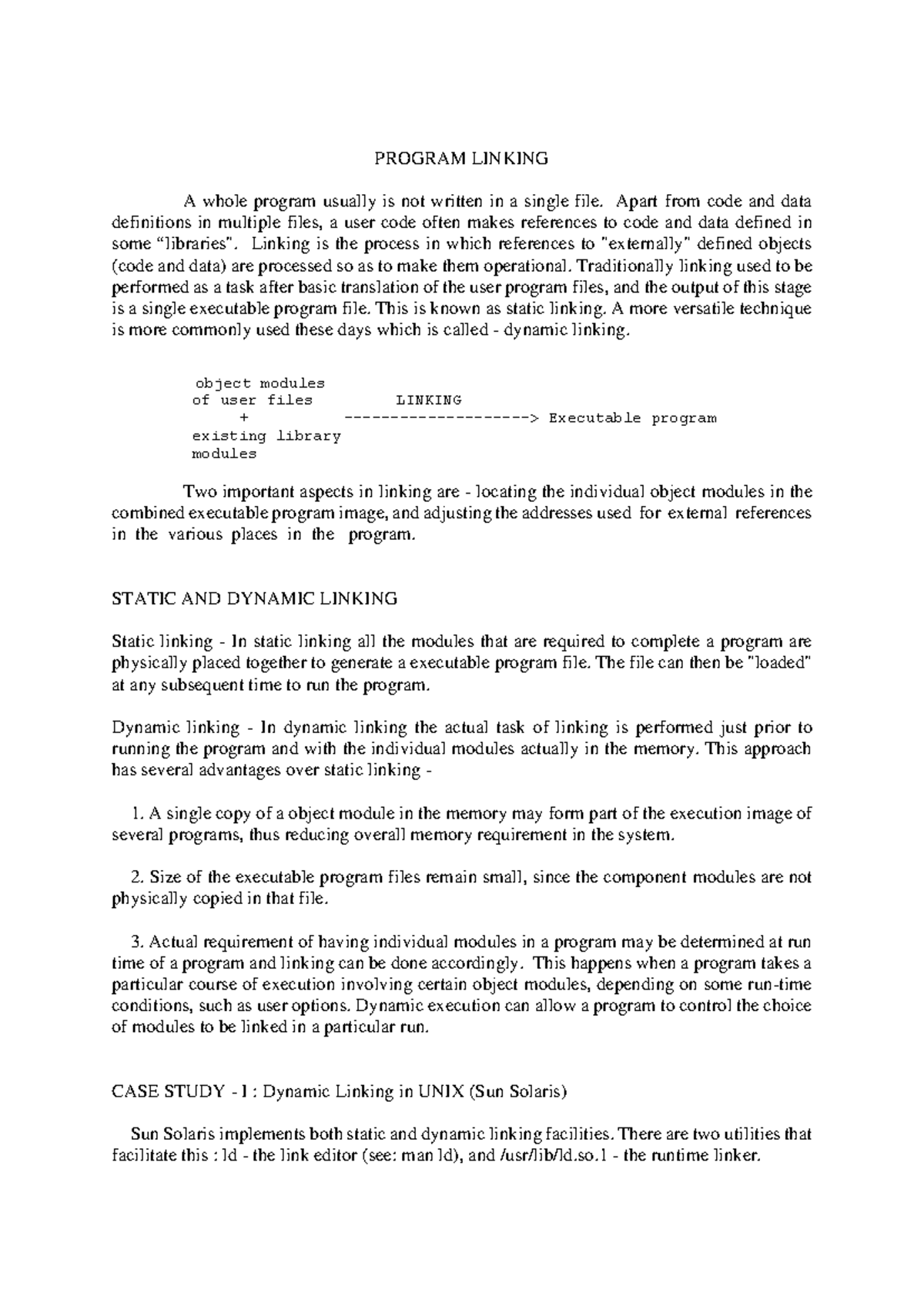 Program linking - PROGRAM LINKING A whole program usually is not ...