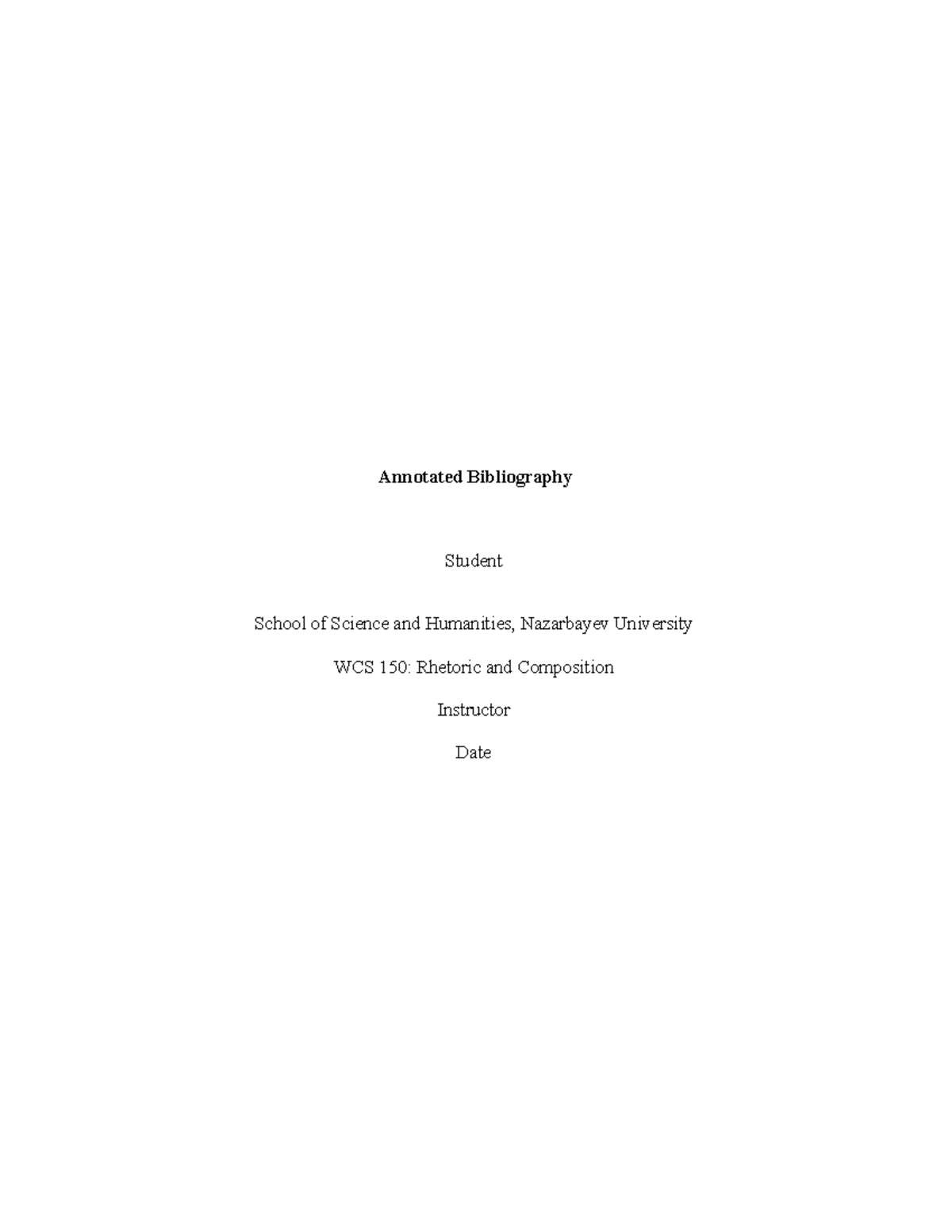 Annotated Bib Norming Sample F22 - Annotated Bibliography Student ...