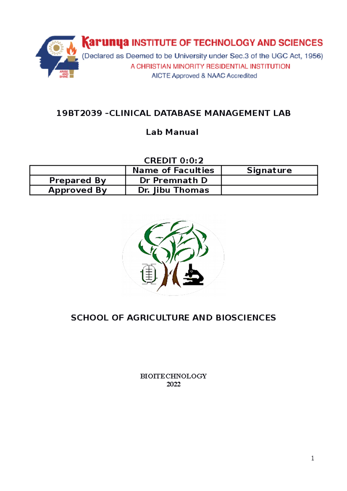 19BT2039 – Clinical Database Management LAB Manual (Repaired ...