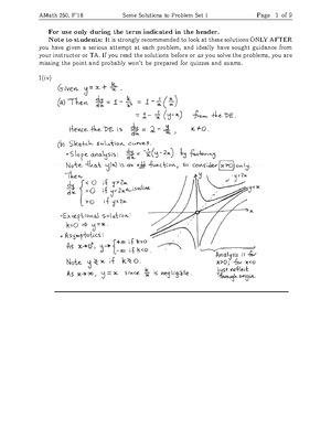 Amath 250assign - AMATH 250 Online Assignment 1 Spring 2022 Due date: Thursday May 12 at 5:00 pm ...
