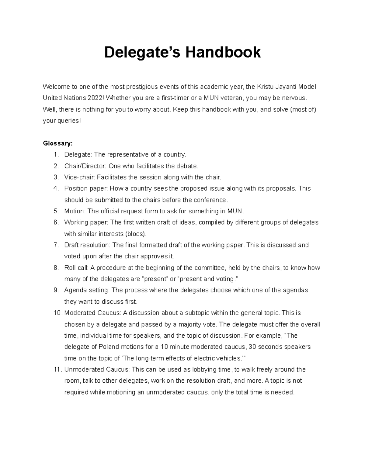 Delegate’s Handbook - good notes - Delegate’s Handbook Welcome to one ...