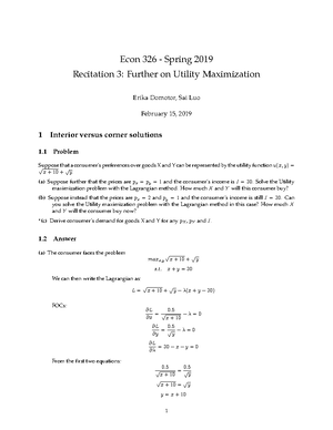 Solutions to Problem Set 1 Econ 326 Spring 2019 - Economics 326 ...