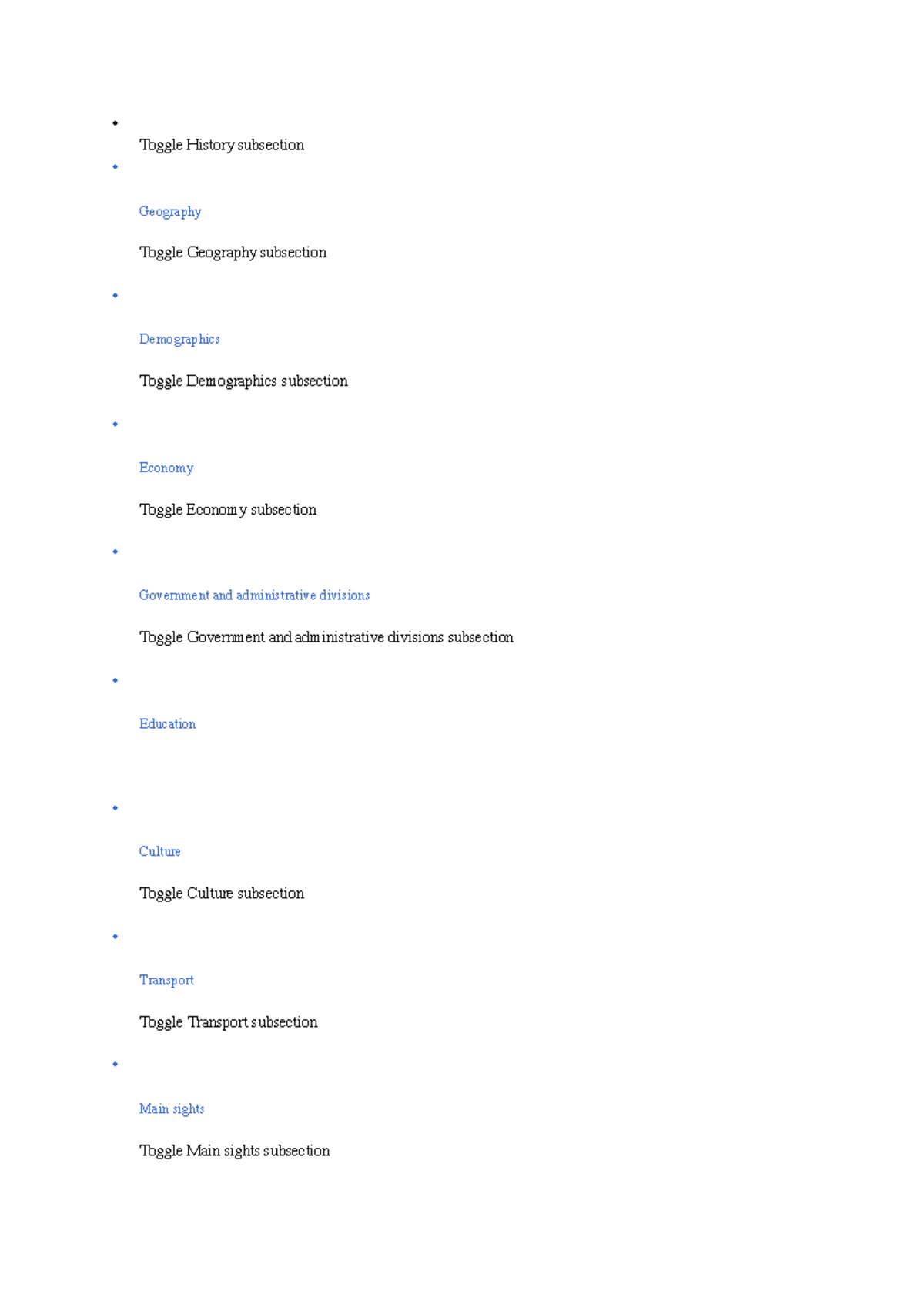 Toggle History subsection - • Toggle History subsection • Geography Toggle Geography subsection ...