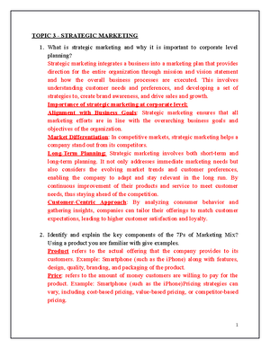 MGT703 Topic 2 Tutorial - Tutorial 2 QUESTIONS Explain the importance ...