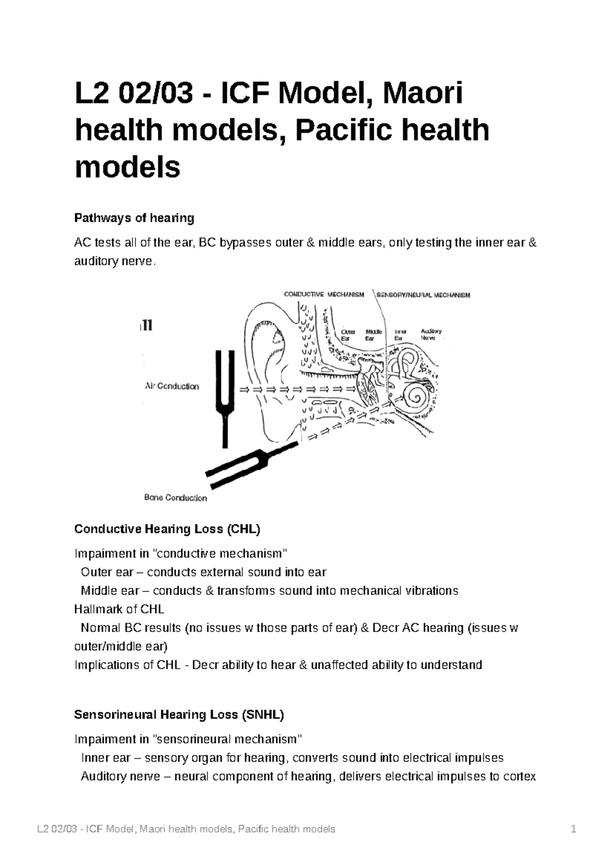 L2 0203 - ICF Model Maori health models Pacific health models - L2 02/ ...