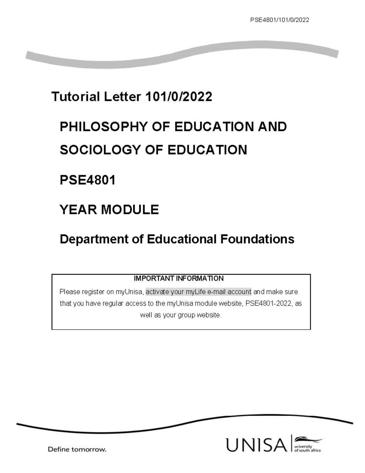 Pse4801 tut letter 2022 - PSE4801/101/0/ Tutorial Letter 101/0 ...