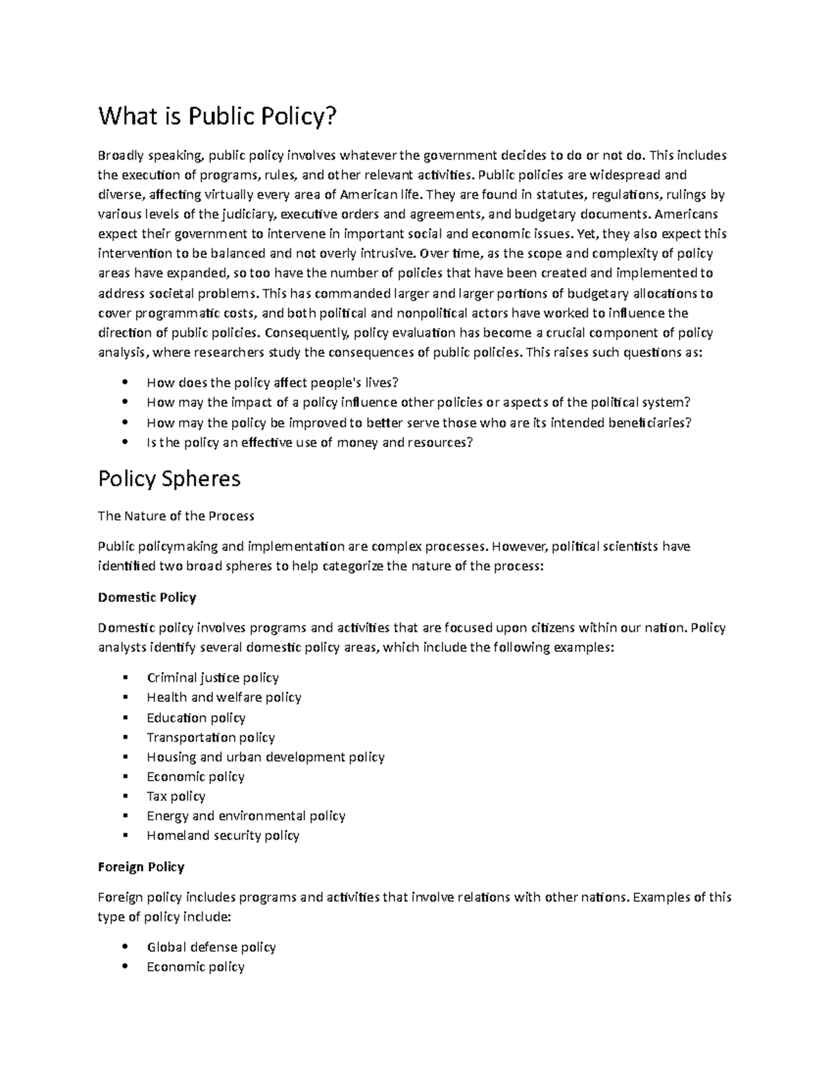 What is Public Policy Chapter 12 and 14 - What is Public Policy ...