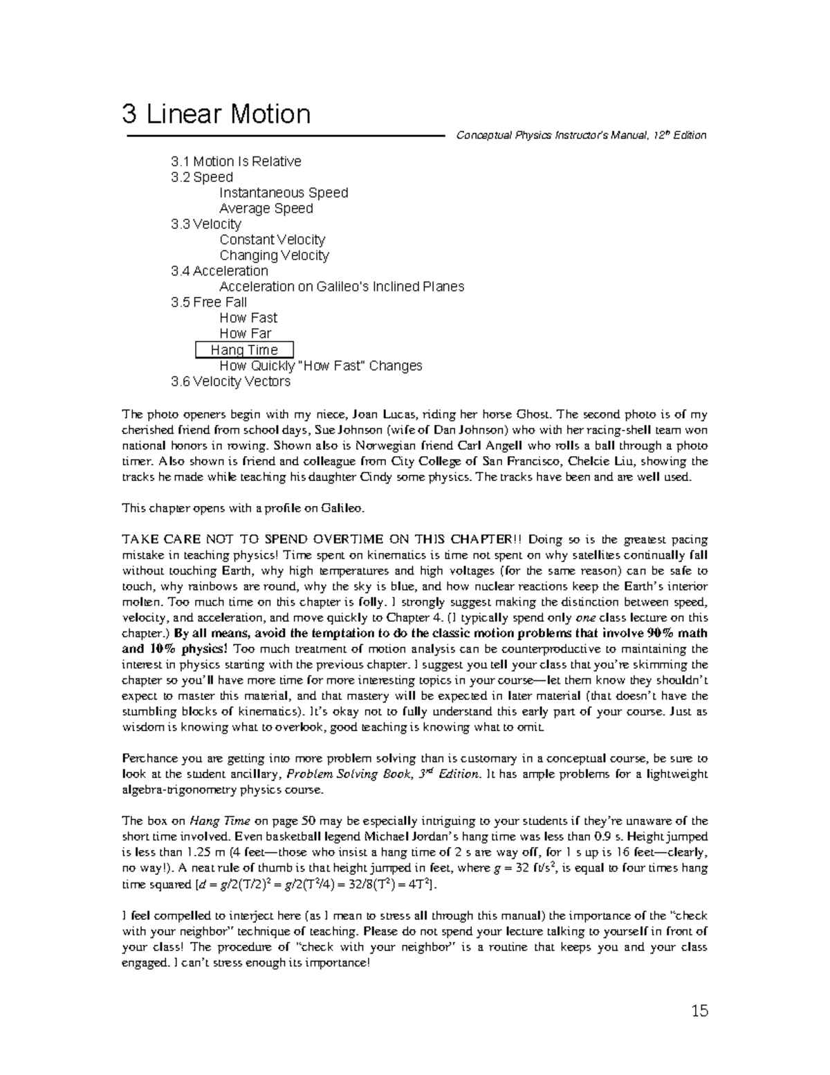 3pp15-25 - Guide - 3 Linear Motion Conceptual Physics Manual, 12th ...