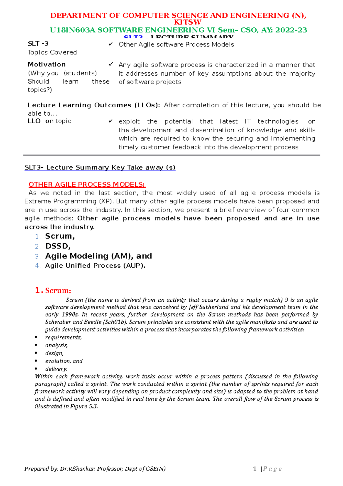 Design - Important notes for exam point of view - KITSW U18IN603A ...