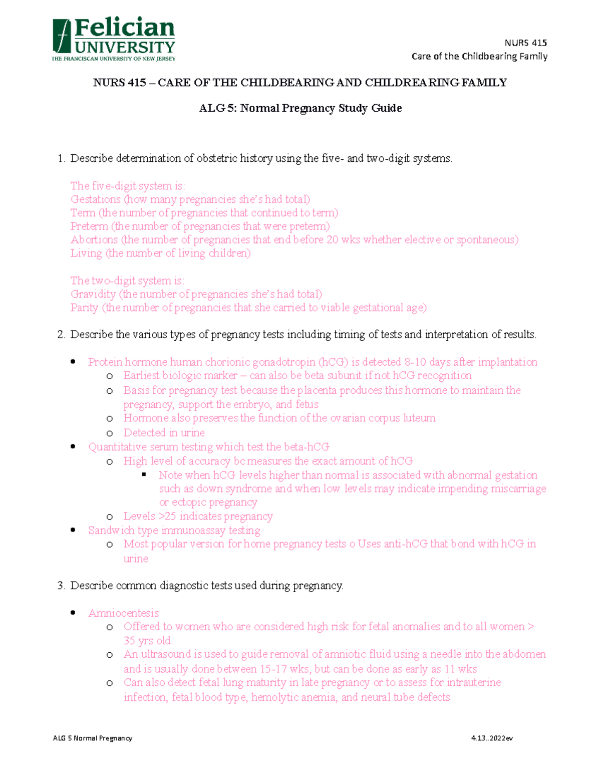 Active Learning Guide - Module 5 - NURS 415 - Studocu