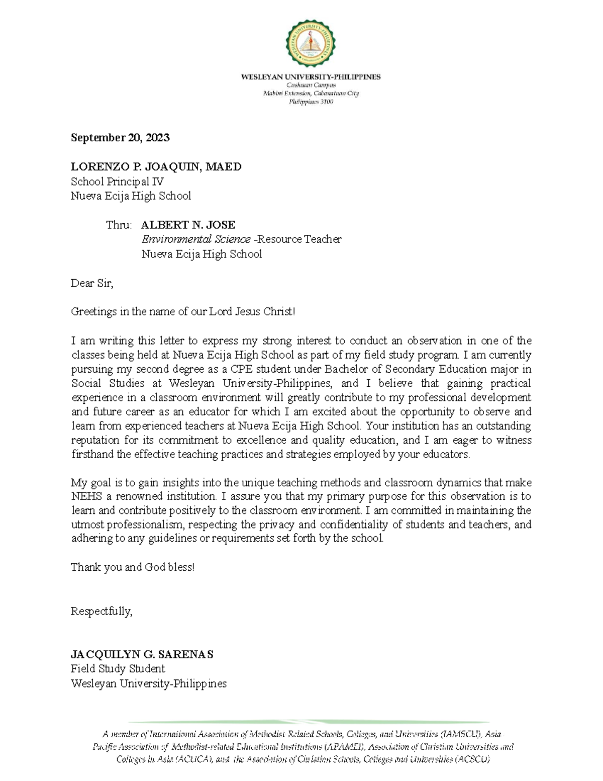 Letter of intent (FS1) - Jacqui - September 20, 2023 LORENZO P. JOAQUIN ...