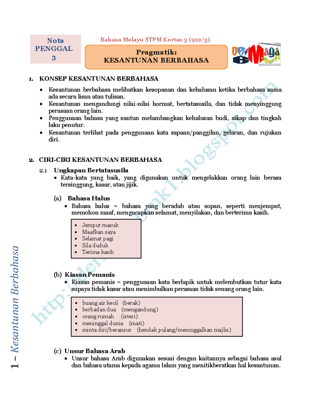 9. BM Sem 3 - Kesantunan Berbahasa - – Kesantunan Berbahasa Bahasa ...