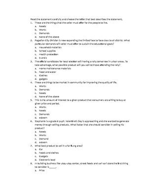Q2 Second Summative TEST TLE HE6 - SECOND SUMMATIVE TEST TECHNOLOGY AND ...