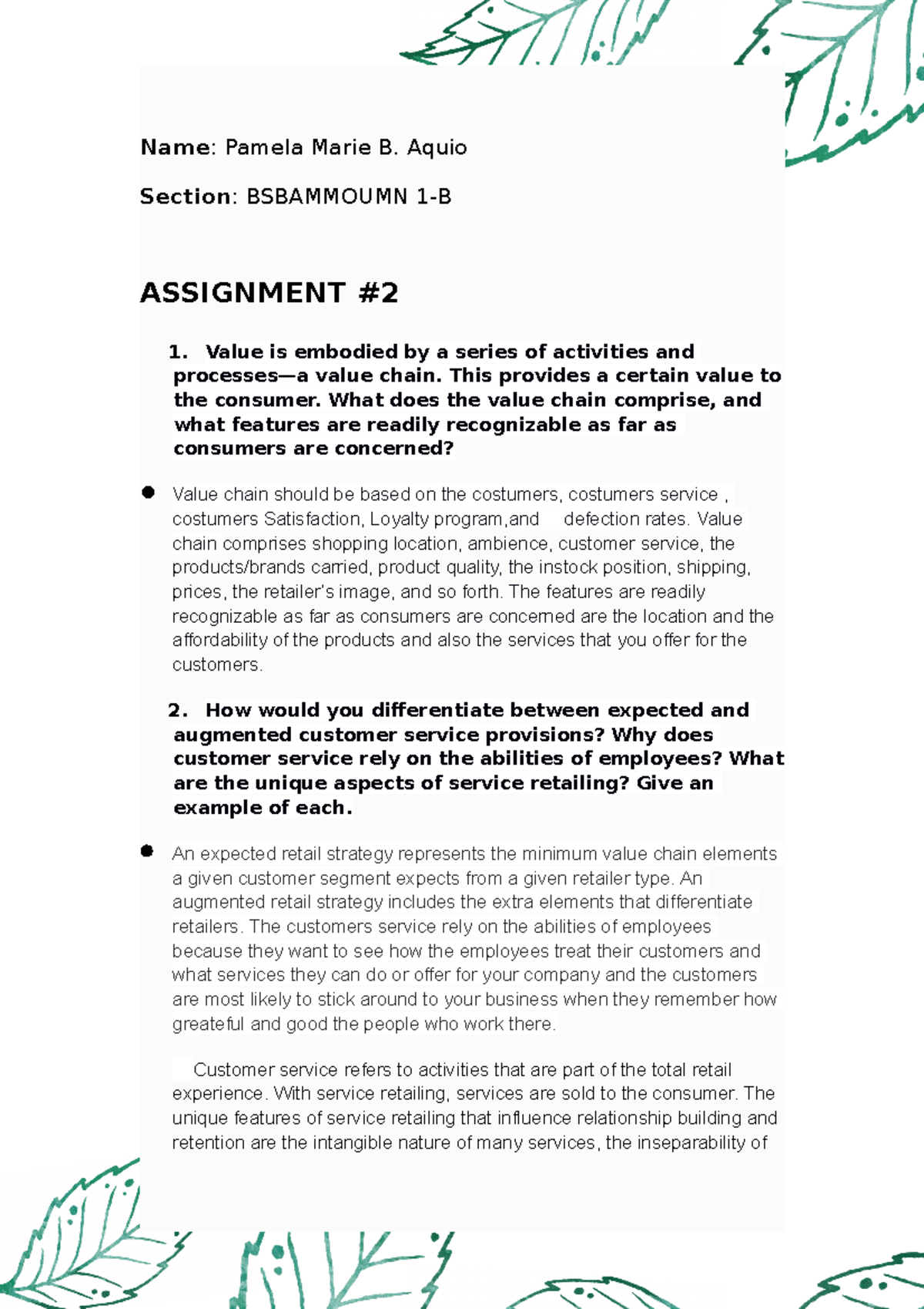 Assignment#2 E-Retailing Business Administration Major in Marketing ...