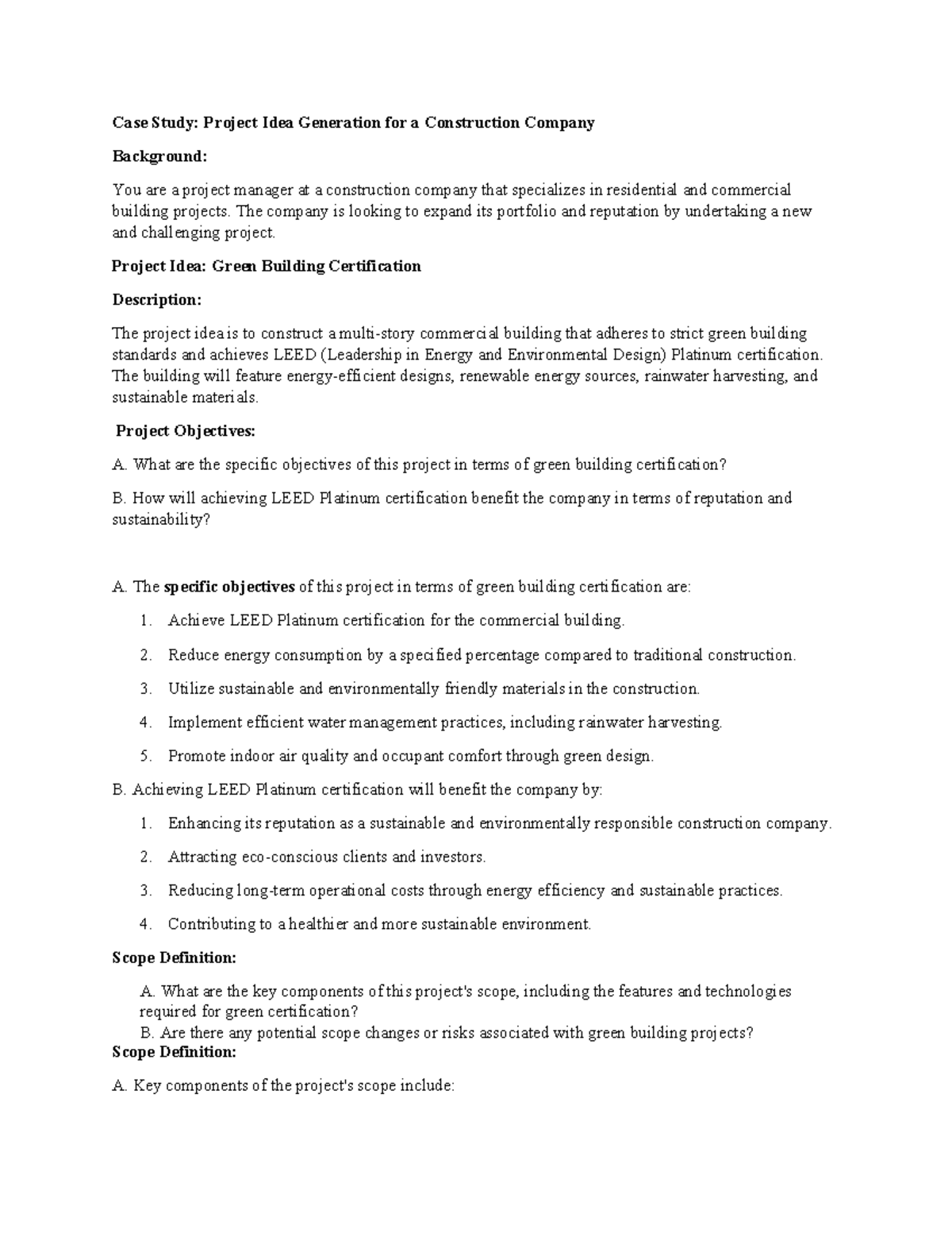 LED Case Study Sol - lec notes hanwritten - Case Study: Project Idea ...