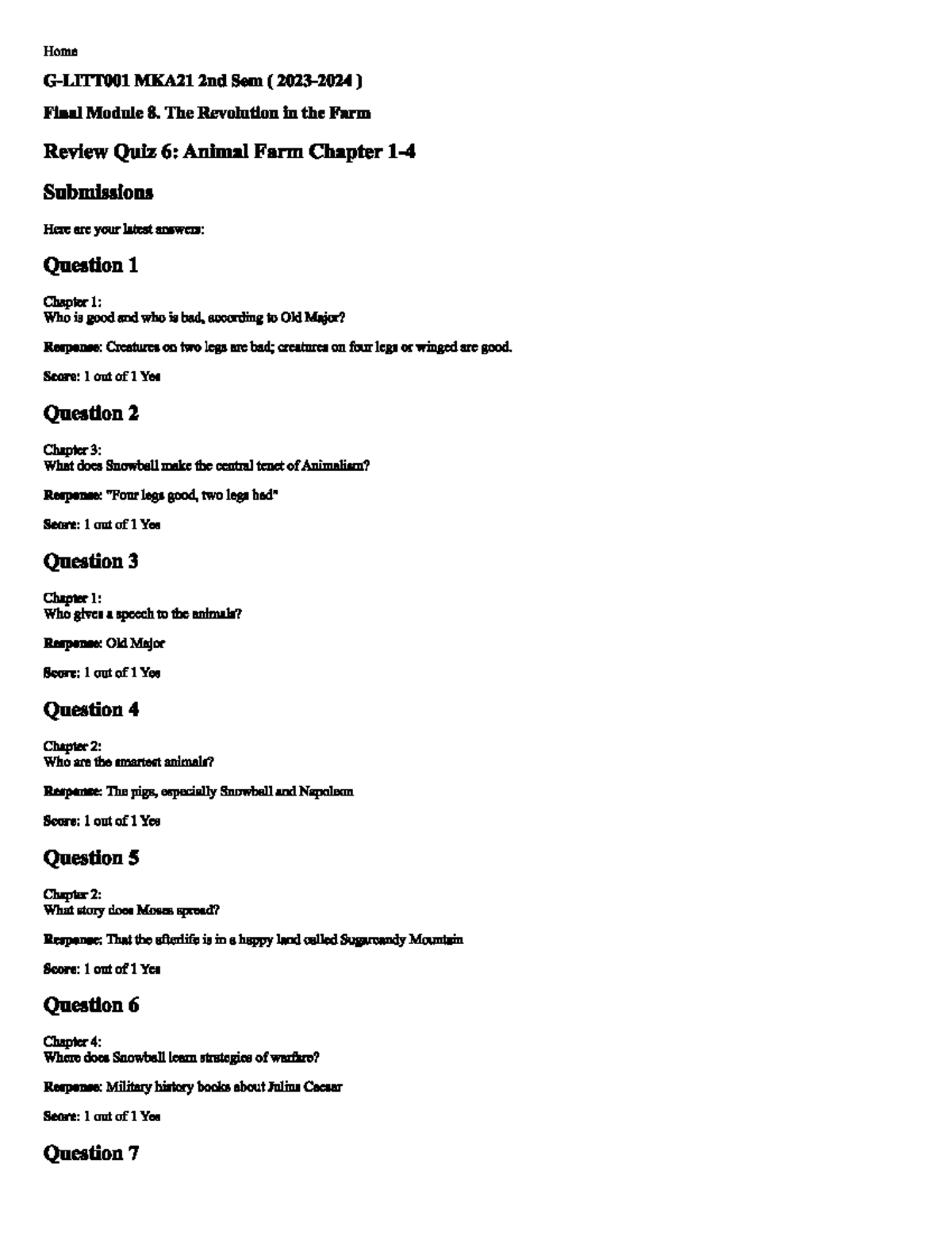 Lit 4 animal farm - Literature - Studocu