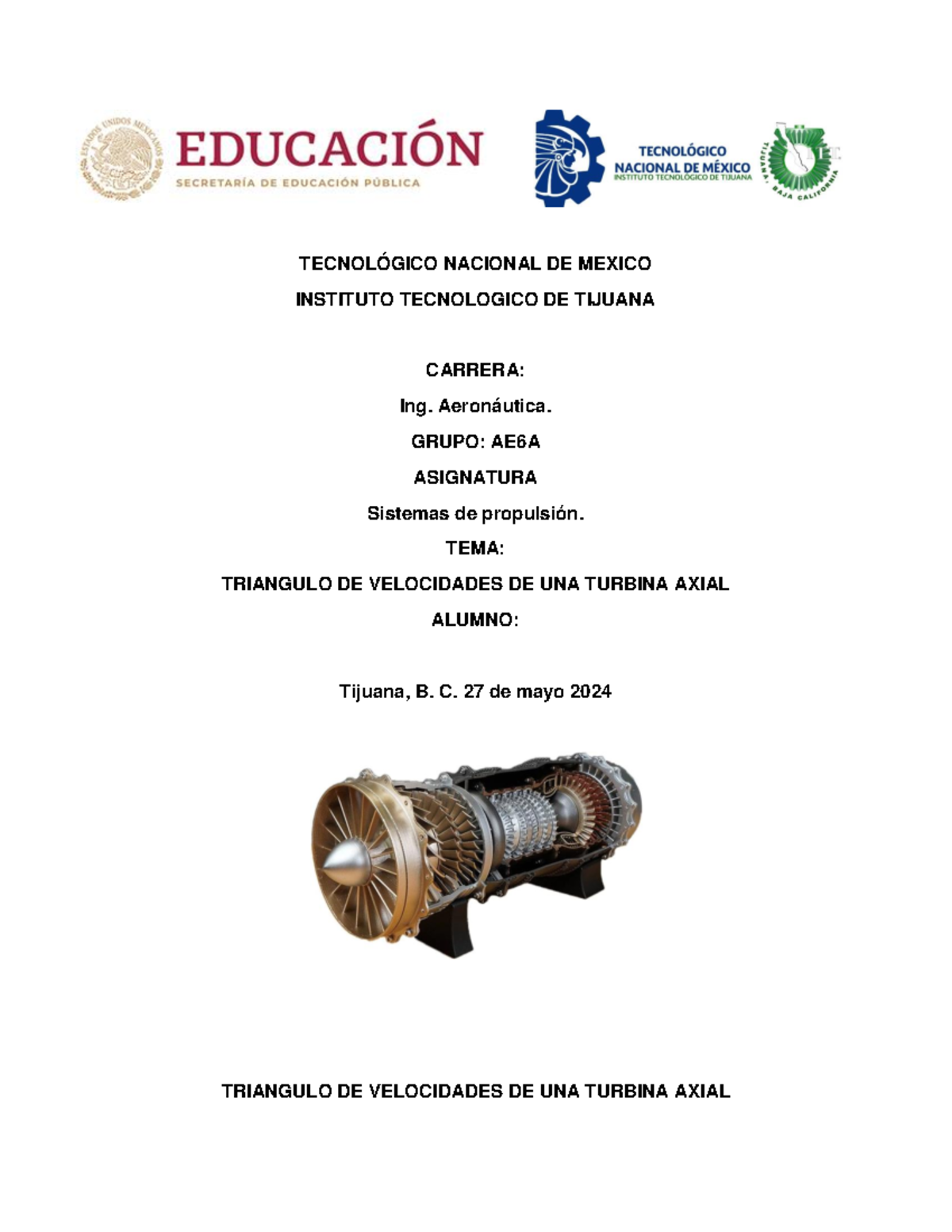 Turbina Axial - mah ekfoienienivdnv - TECNOLÓGICO NACIONAL DE MEXICO ...