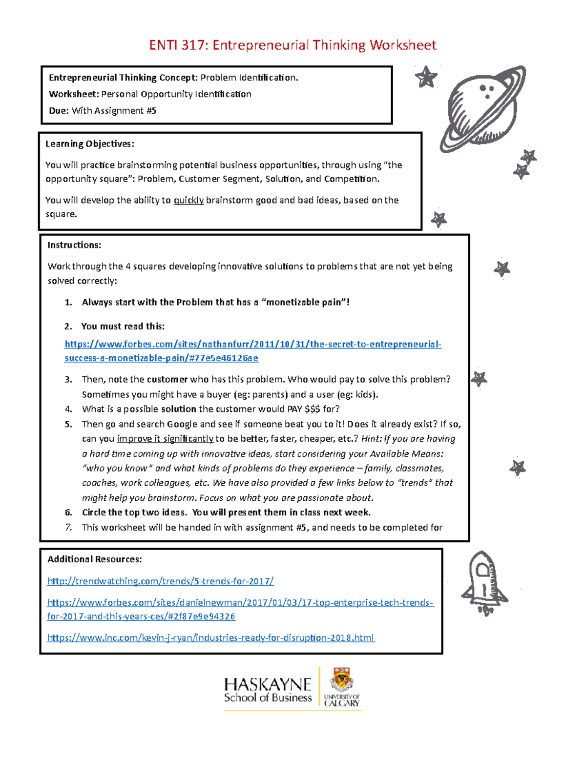 1 ENTI 317 Worksheet - Personal Opportunity Square - ENTI 317 ...