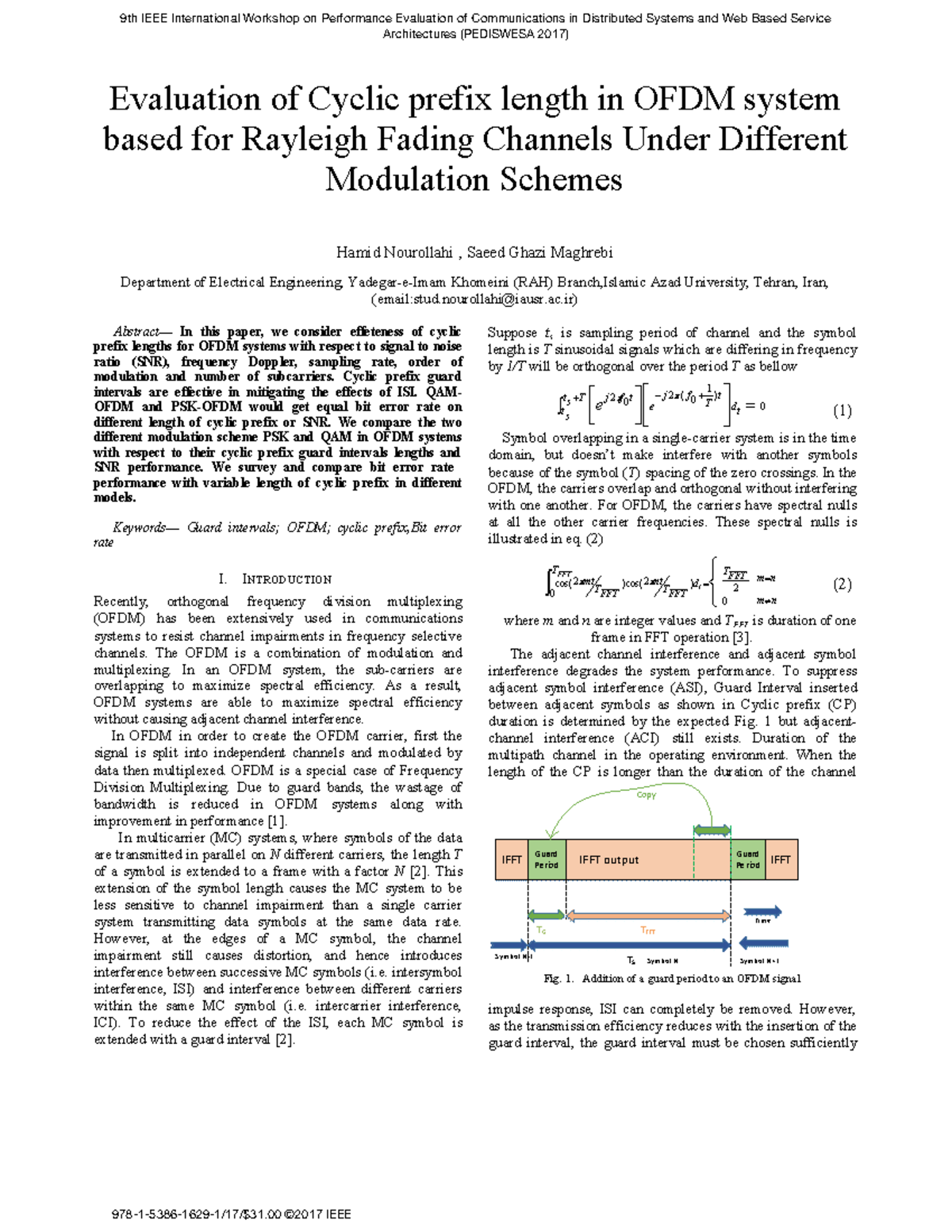 6 Evaluation of Cyclic prefix length in OFDM system - ac) Abstract — In ...