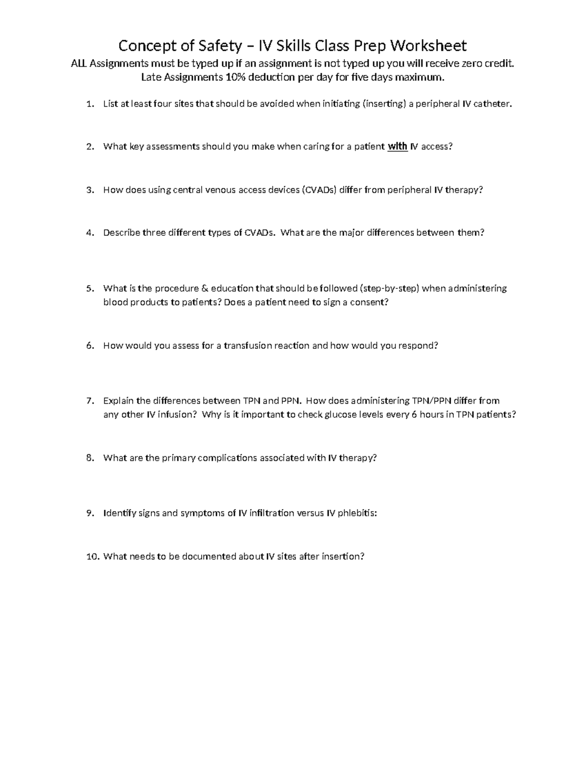 Prep+Assignment+Safety+1+%26+Safety+2 - Concept of Safety – IV Skills ...