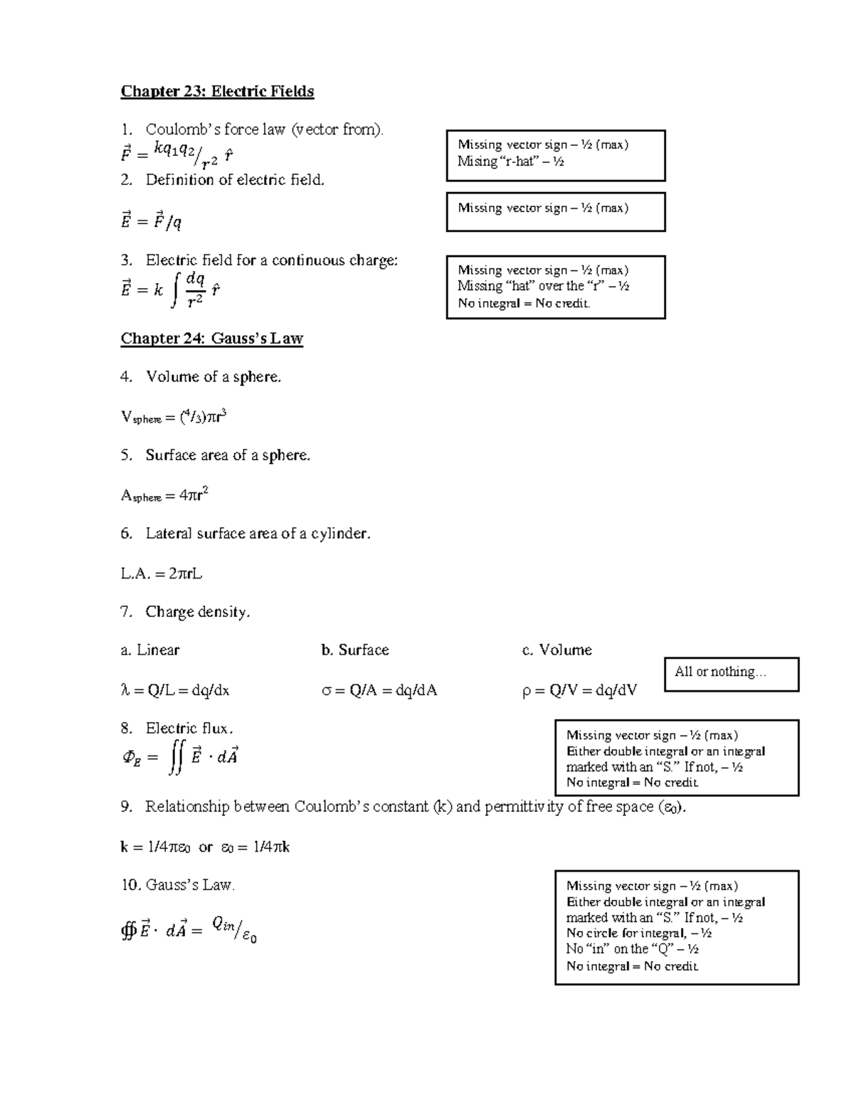 FQ EM Questions and Answers ALL Updated 2013 with missing pts - Chapter 23: Electric Fields 1 ...