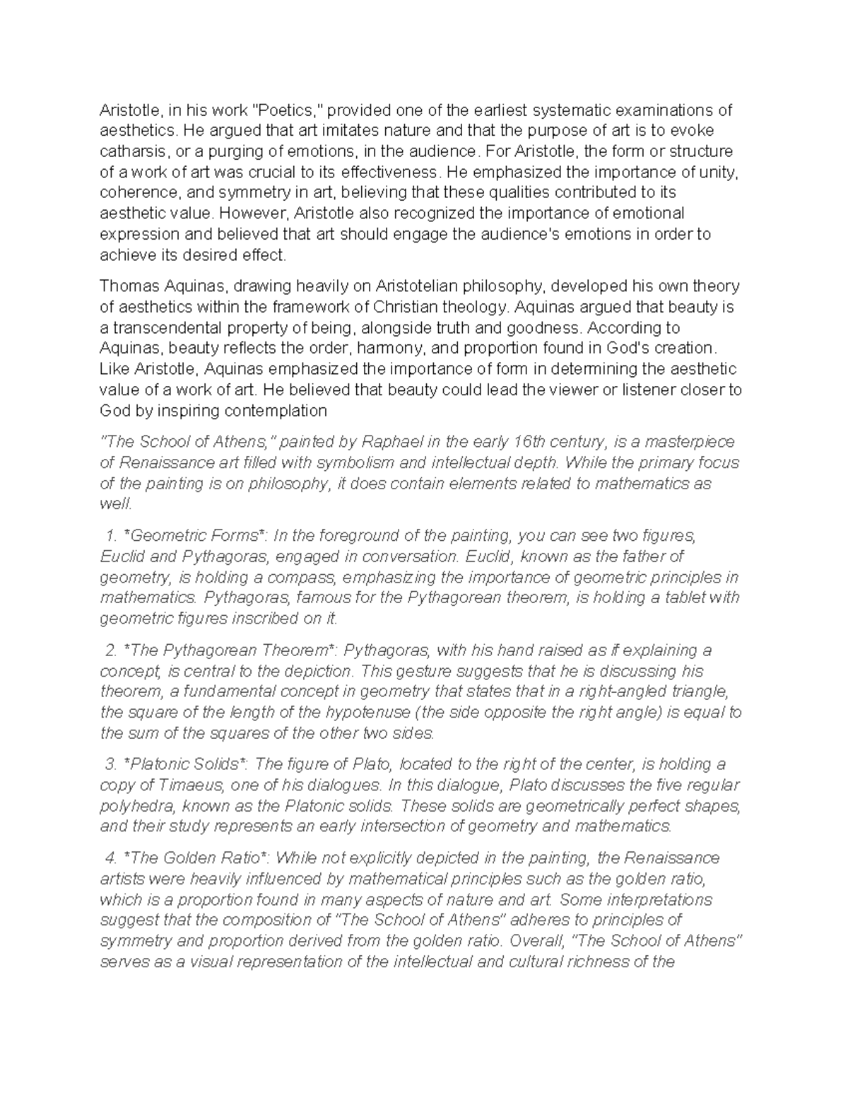 Aristotle - He argued that art imitates nature and that the purpose of ...