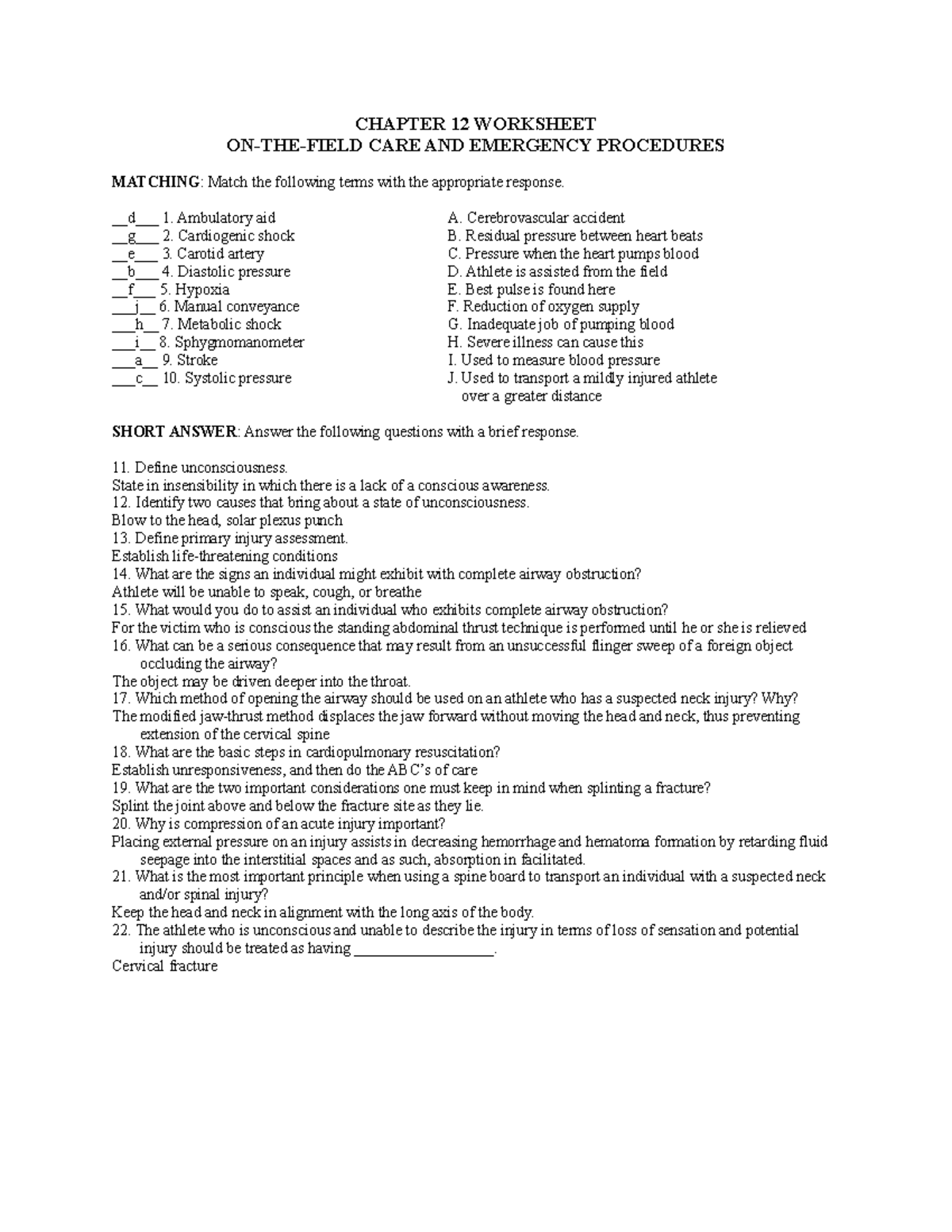 Domain 3 Worksheets - worksheet - CHAPTER 12 WORKSHEET ON-THE-FIELD ...