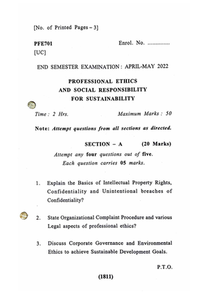 PFE Notes - PFE NOTES Q2. What is Ethics? Explain its theories. Ans ...