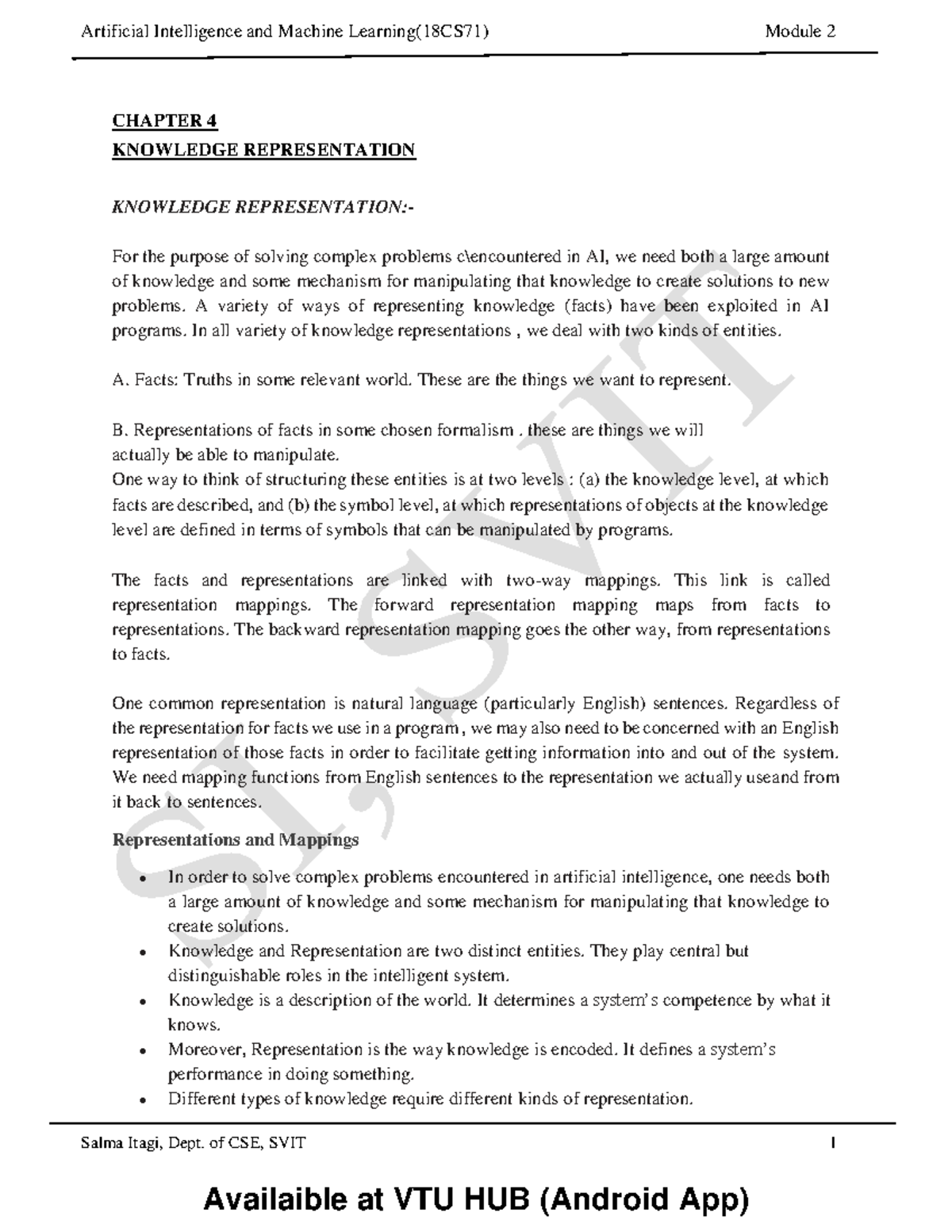 2094 1673342208551 - .... - Salma Itagi, Dept. of CSE, SVIT 1 CHAPTER 4 KNOWLEDGE REPRESENTATION ...