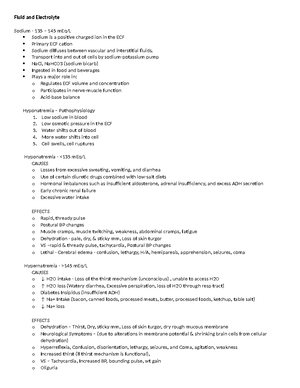Week 1 - Fluid Balance - Fluid Balance Homeostasis State of equilibrium ...