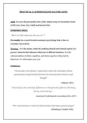 NEO-FFI-3 - Neo ffi 3 personality test - TITLE Neuroticism Extraversion ...