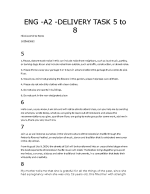 Task 9-12 - TASK - ENG -A2 -DELIVERY TASK 9 to 12 TASK 9 Dra. Ingrid ...
