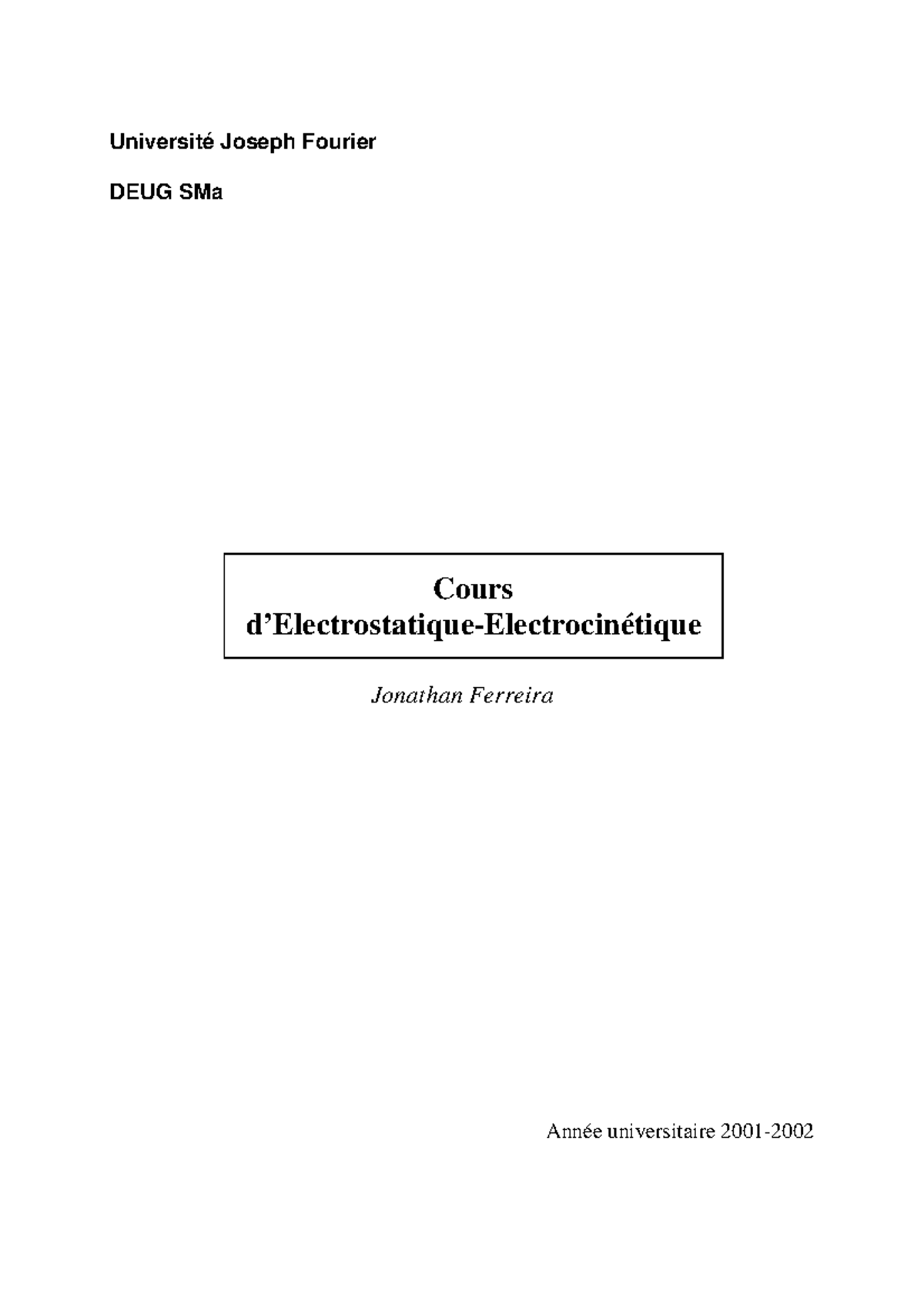 Electrostatique electrocinetique cours 05 - Université Joseph Fourier ...