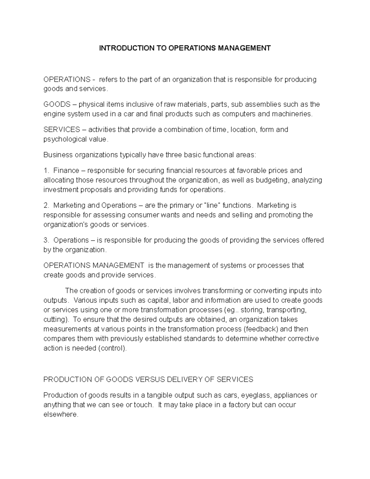 1 Introduction TO Operations Management_Learning the Operation ...