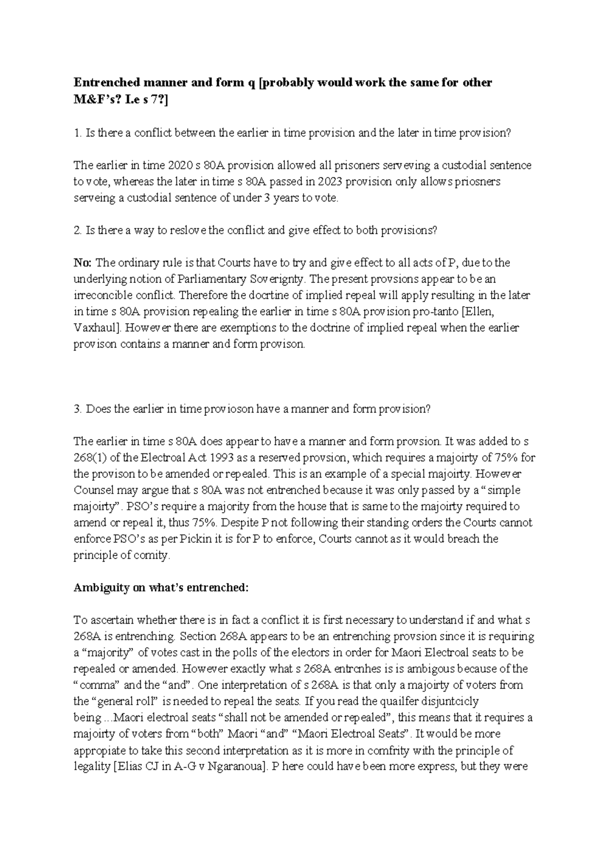 Template for manner and form provisions - Entrenched manner and form q ...