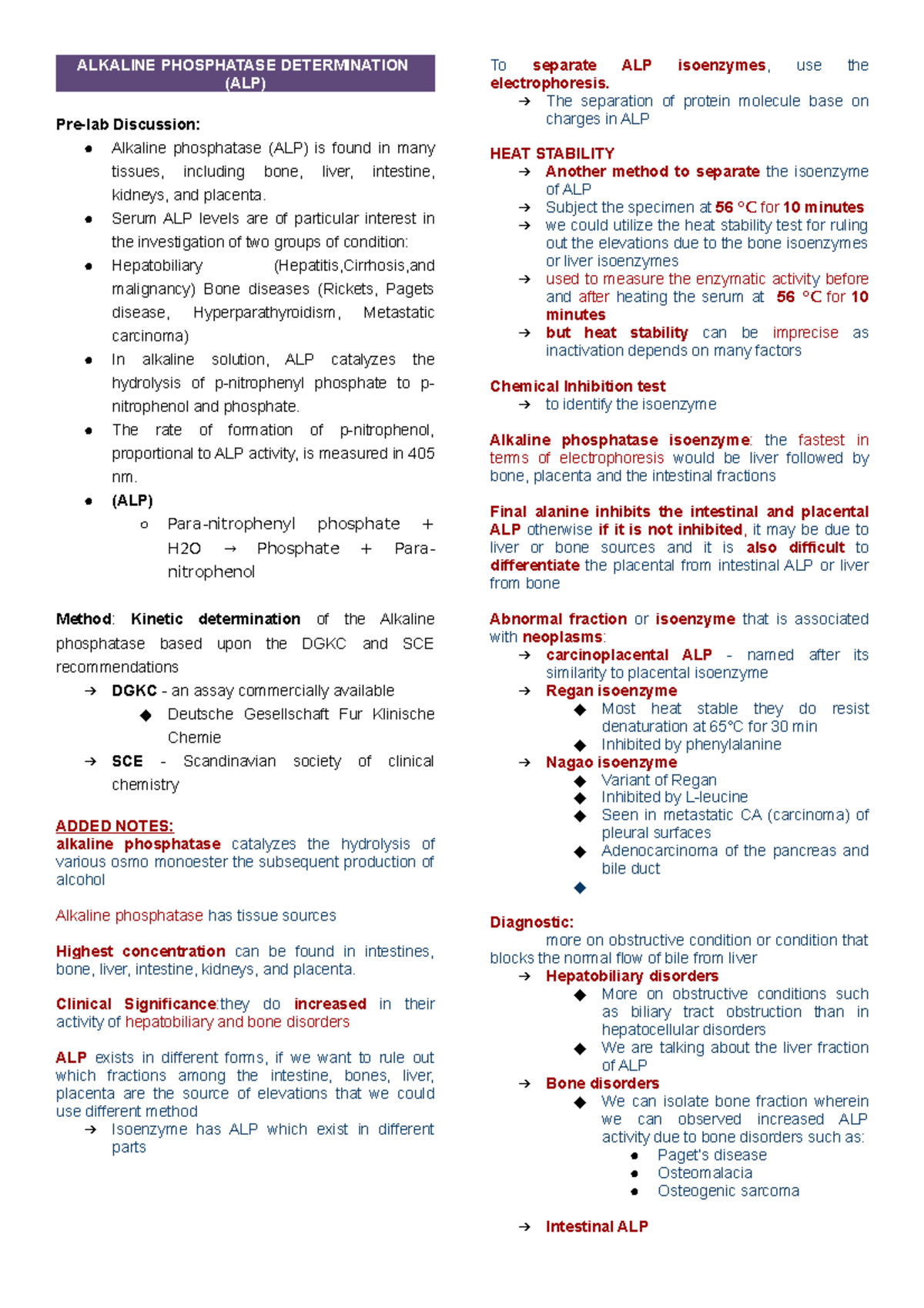 ALP-and-ACP - LECTURE NOTES - ALKALINE PHOSPHATASE DETERMINATION (ALP ...
