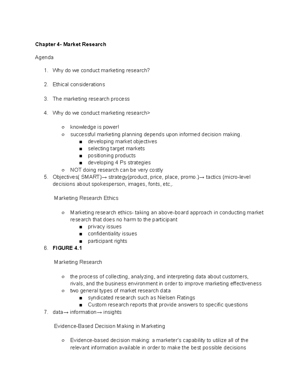 Chapter 4- Market Research - Chapter 4- Market Research Agenda Why do ...