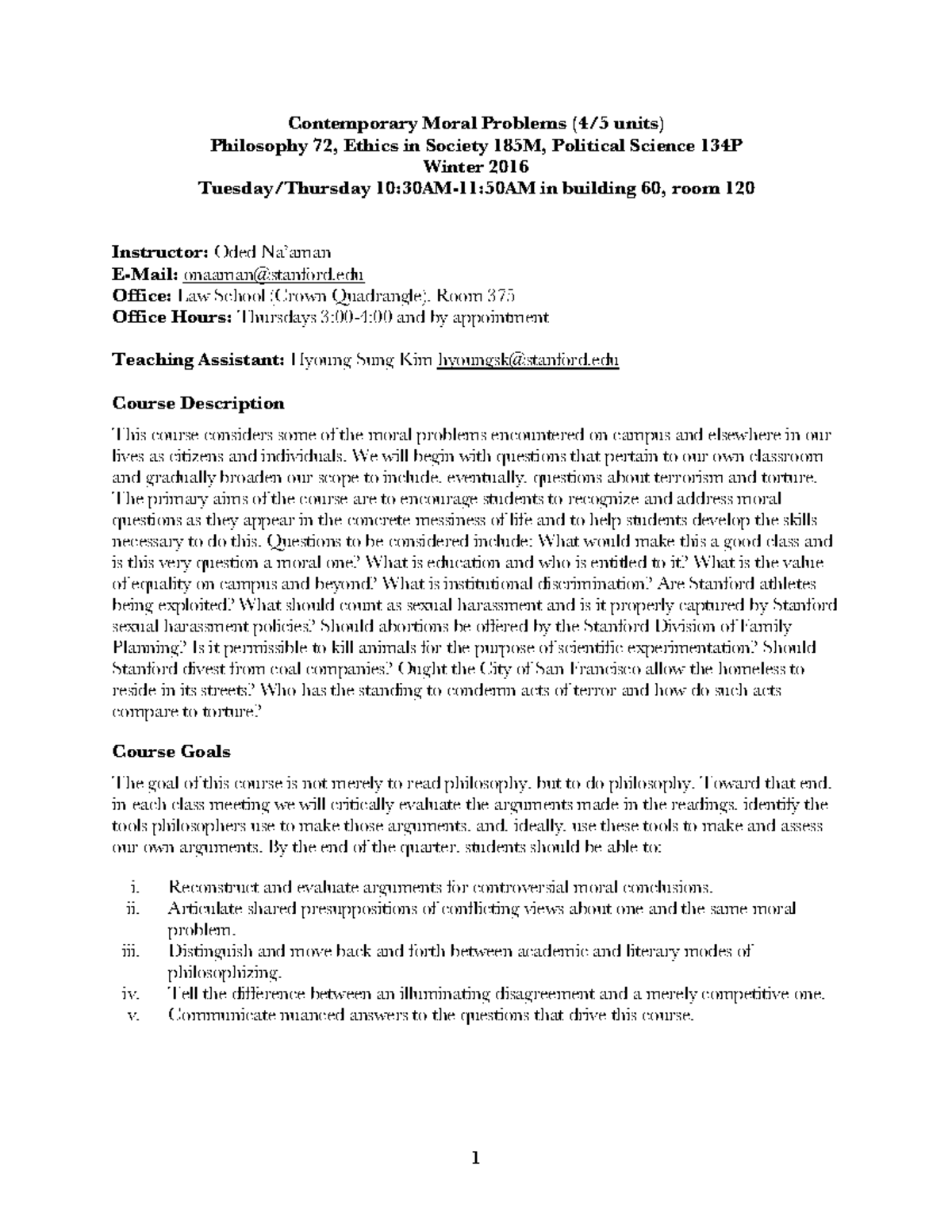 Syllabus Contemporary Moral Problems - Contemporary Moral Problems (4/5 ...