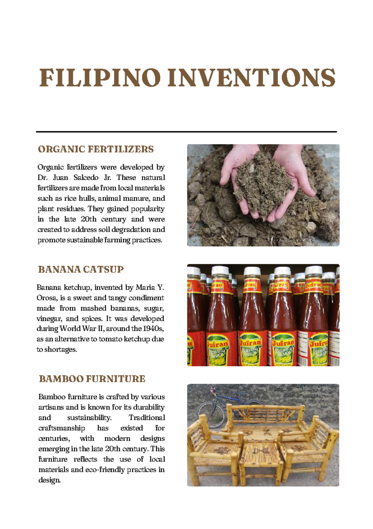 Filipino Inventions - FILIPINO INVENTIONS Organic fertilizers were ...