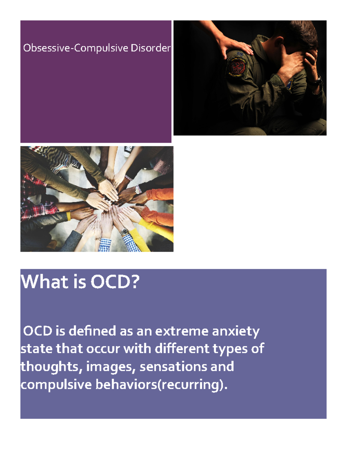 Psychologie Brochure asss - Obsessive-Compulsive Disorder What is OCD ...