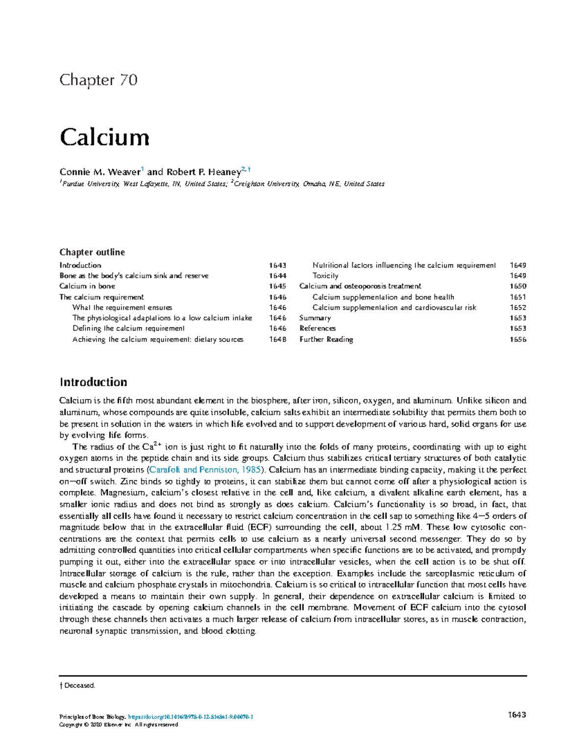 Chapter 70. calcium - Copy - Chapter 70 Calcium Connie M. Weaver 1 and ...
