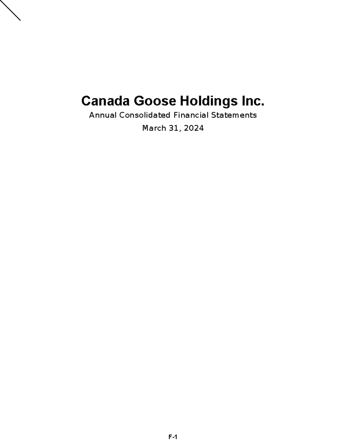 CG-20F Q4 2024 Financial Statements - Sedar - Canada Goose Holdings Inc ...