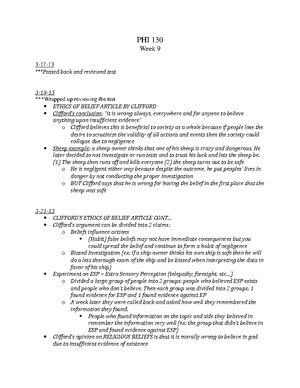 PHI 130 Chapter 2-3 Notes - PHI 130 Book Notes Chapter 2 3 Chapter 2 ...