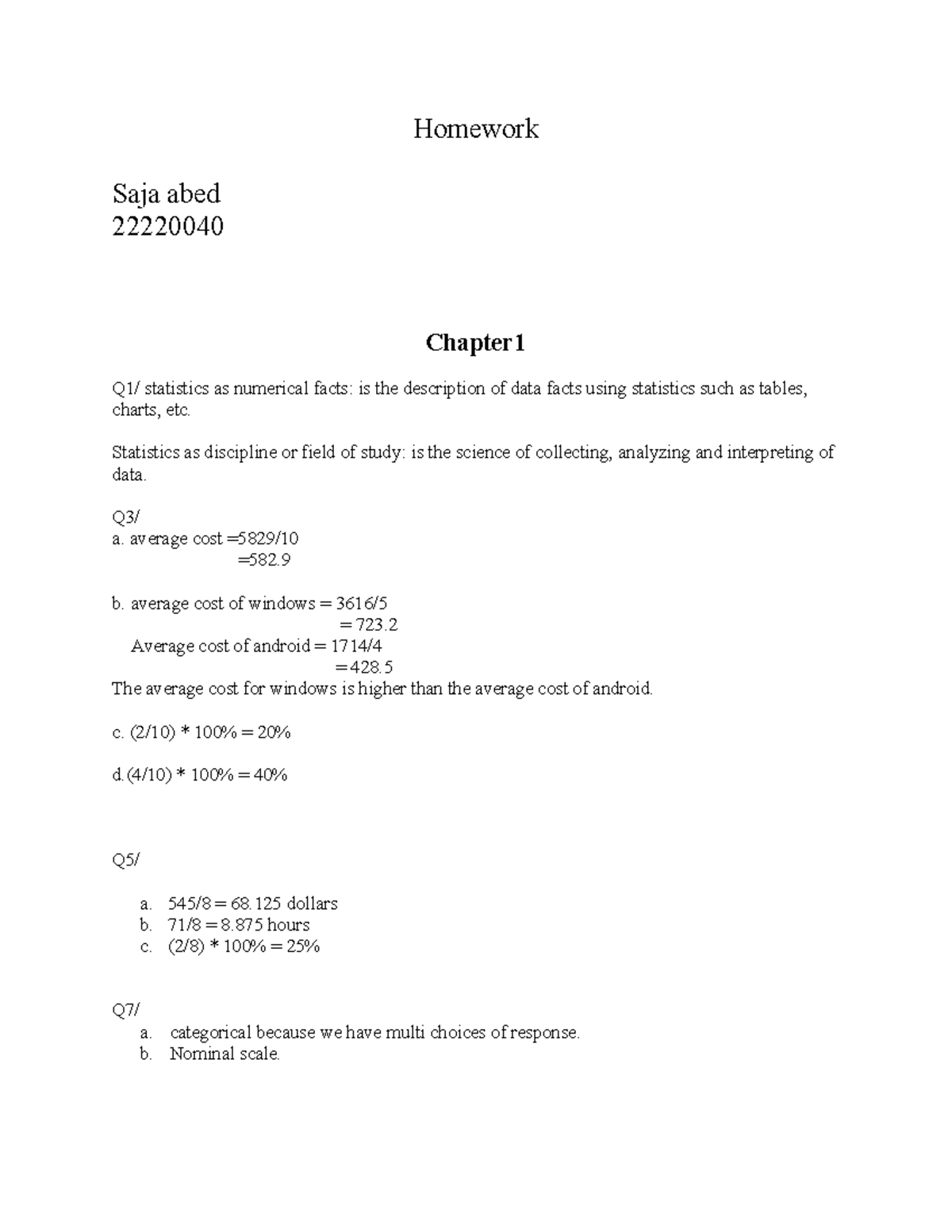 Homework 123 - manual for solutions - Homework Saja abed 22220040 ...