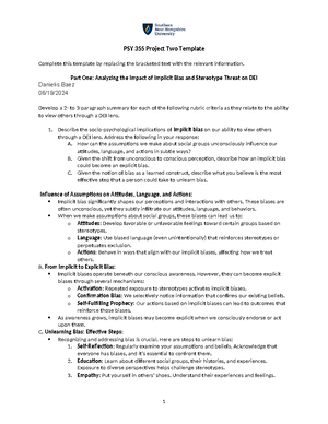 PSY 230 Module Two Short Paper - 1 Danielis Baez PSY 230 Module Two ...