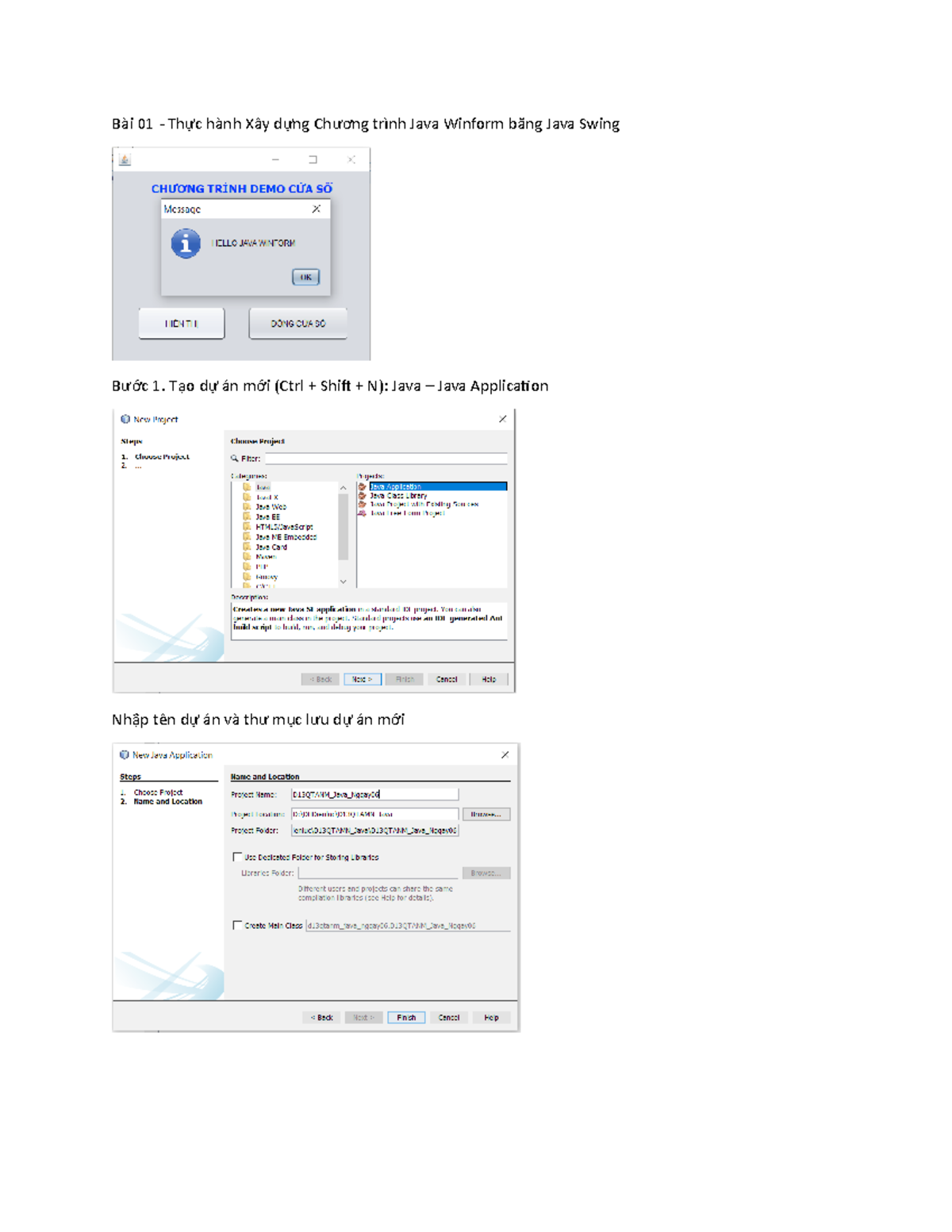 Thực hành Java Swing - Bài 01 - Bài 01 - Th ực hành Xây d ựng Ch ương ...